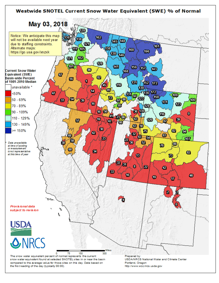#Snowpack in the West — @wradv – Coyote Gulch