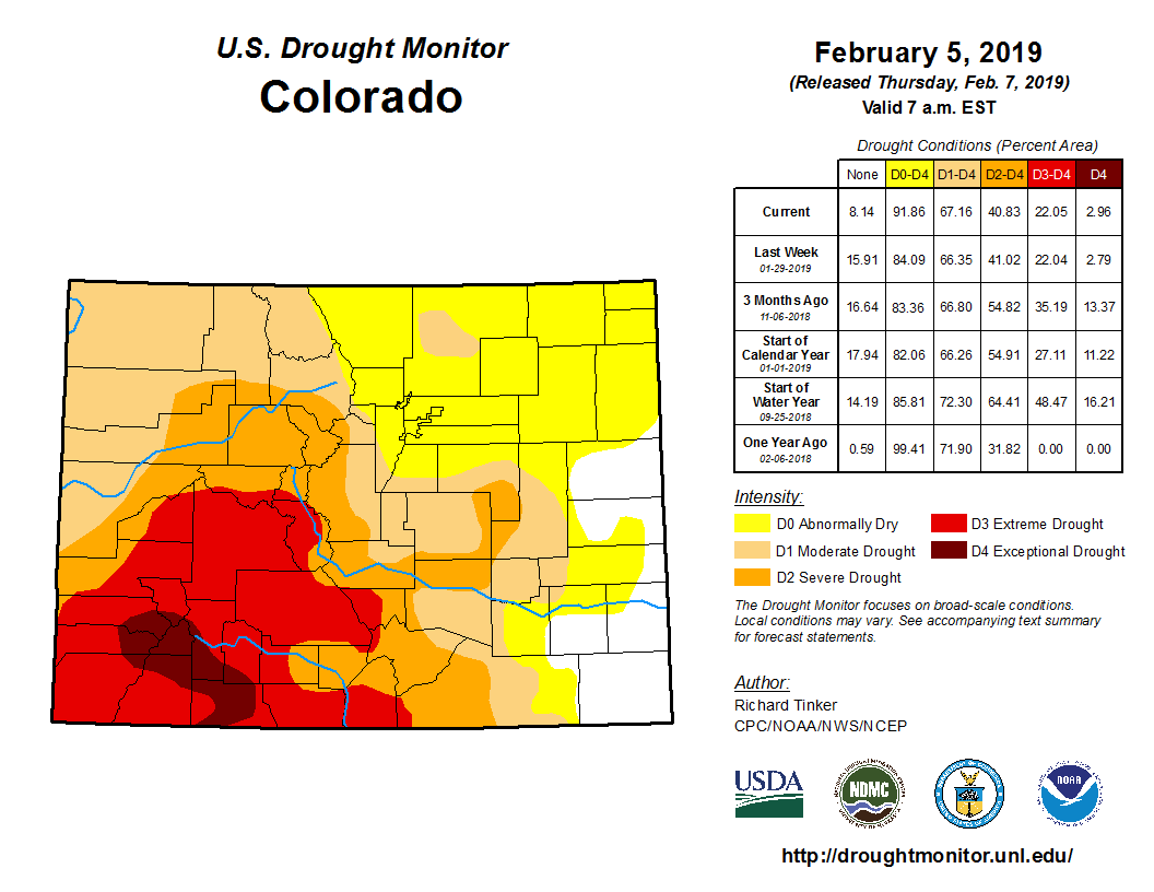 #Drought news: E. of the #Colorado Rockies = no severe drought exists ...