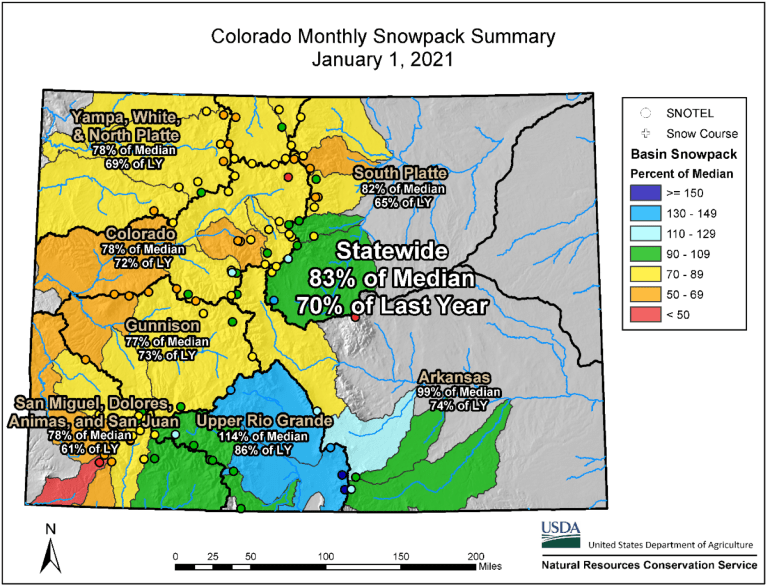 Dry Conditions Persist — NRCS #Colorado Snow Survey – Coyote Gulch