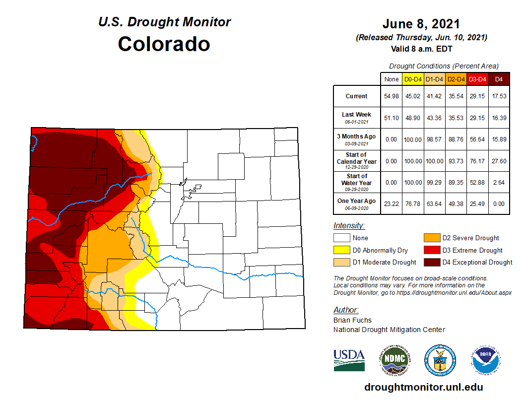 #Drought news (June 13, 2021): Drought continues to degrade in western ...