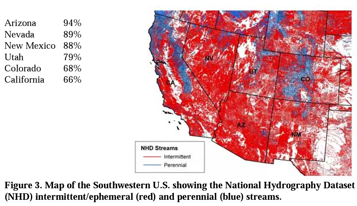 map of sw us national hydrography data set – Coyote Gulch