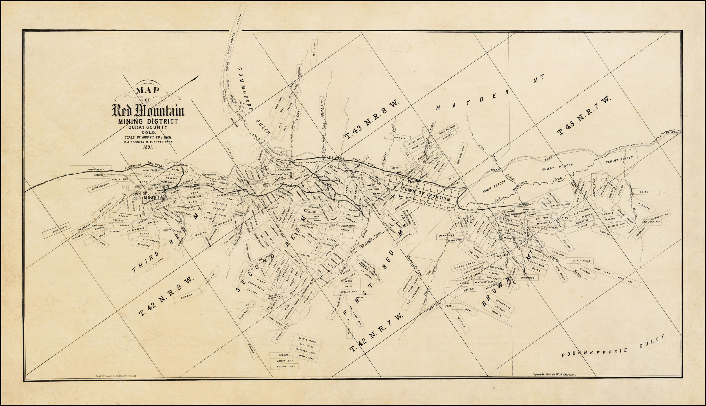 red mountain mining district ouray barry lawrence ruderman map ...